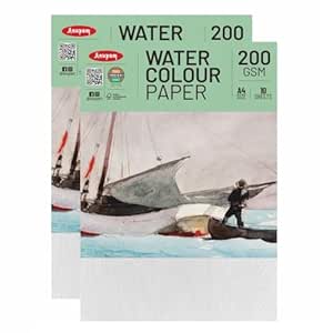 Anupam Watercolor Paper A4 200 GSM - Cold-Pressed, Acid-Free, Both Side ...