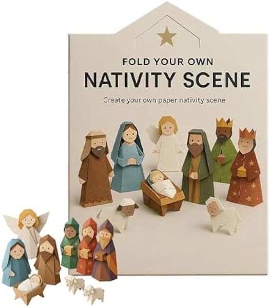 Amazon.com: DIY Paper Nativity Scene, Christmas Origami Craft Set with ...