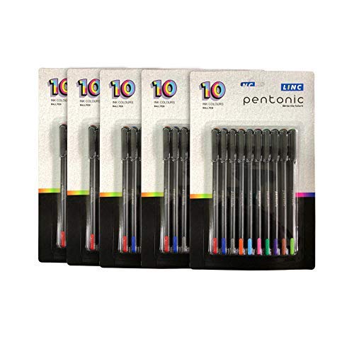 Pentonic 1.0mm Ball Pen Blister Pack | Grey Body | Pink,Green,Orange ...