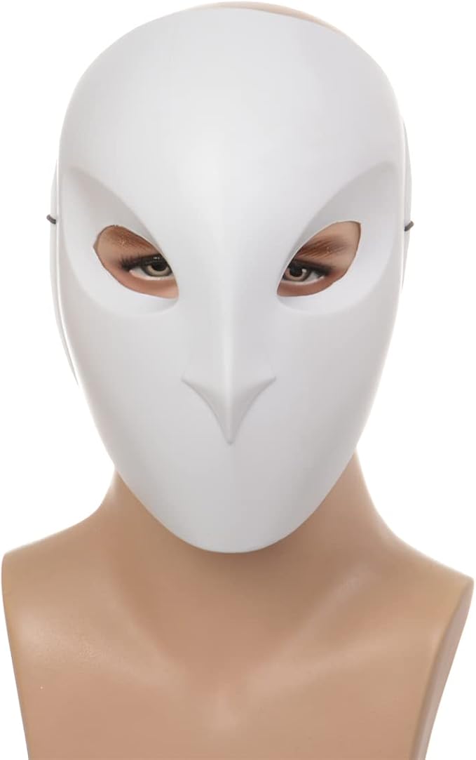 Amazon.com: HugOutdoor White Knight PVC Cool Owl Mask Replica Halloween ...