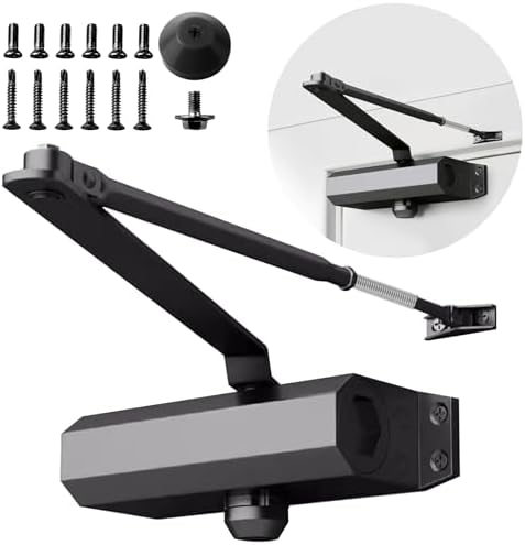 Heavy Duty Automatic Door Closer with Hold Open (for Doors 132-187 lbs ...