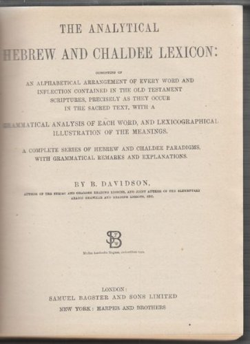 The Analytical Hebrew and Chaldee Lexicon | Amazon.com.br