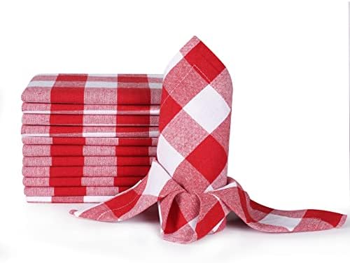 Amazon.com: COTTON CRAFT 12 Pack Gingham Checks Oversized Dinner ...