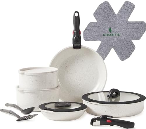 Amazon.com: ROSSETTO 7pcs Pots and Pans Set Non Stick from France ...