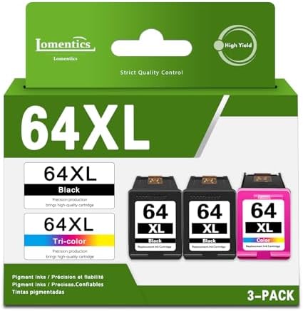 Amazon.com: 64XL Ink Cartridge Combo Pack (3 Pack,2Black/1Tricolor ...