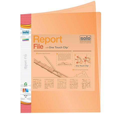 Solo RF-101 Report File A4 - Super Line Transparent Orange, Pack of 10 ...