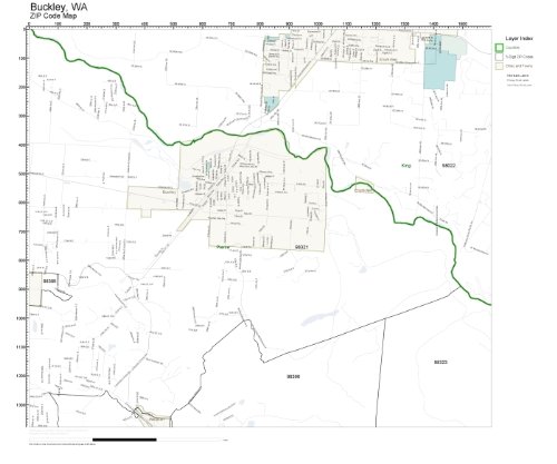 ZIP Code Wall Map of Buckley, WA ZIP Code Map Laminated: Amazon.com ...