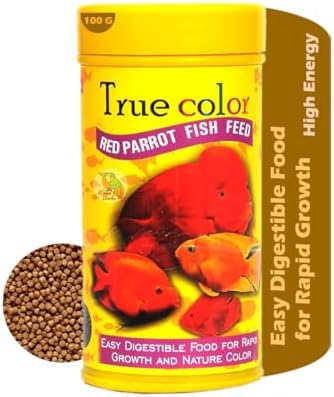 STAR FARMS True Color (Red Parrot fish feed) 100 Grams fish meal, krill ...