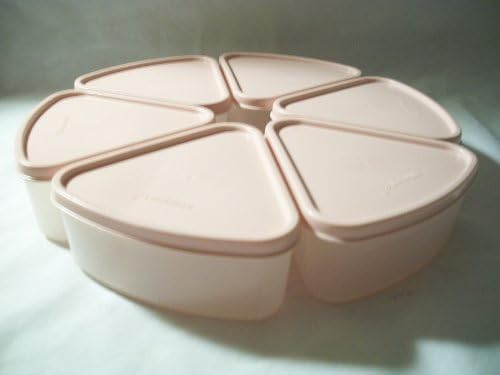 Amazon.com: Tupperware Set 6 Pink Modular Mates Slice of Pie Keeper ...