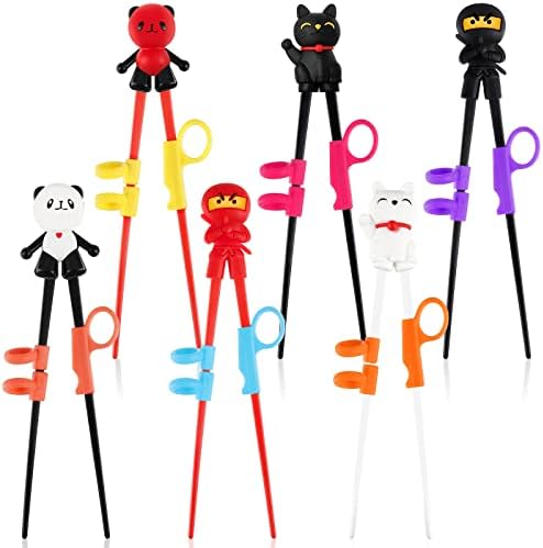 Amazon.com: Nuanchu 6 Pairs Training Chopsticks for Beginners, Cute ...