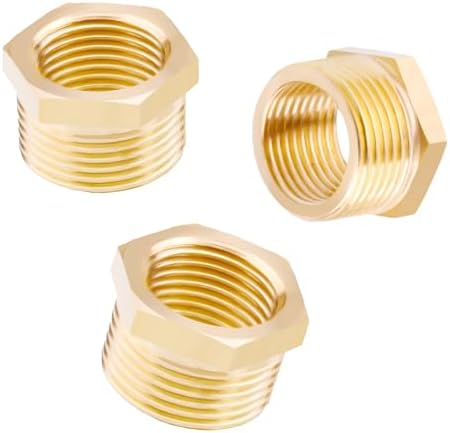 AOPANDA Brass Hex Bushing Reducer, 3/4 NPT Male X 3/8 NPT Female, Brass ...