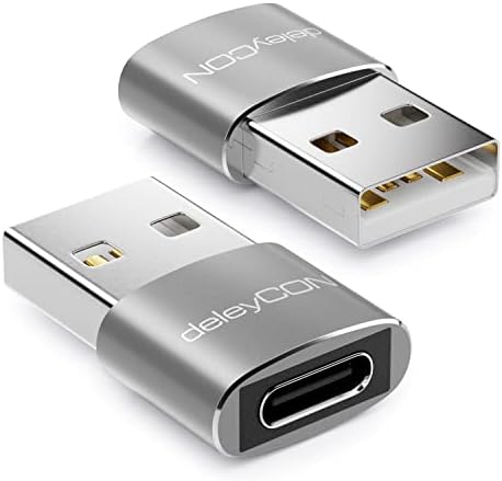 deleyCON USB C to USB Adapter [2 Pieces] USB C Socket to USB A ...