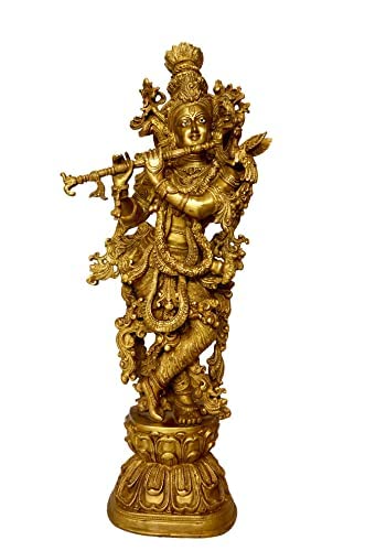 Buy KALARAMBH Brass Lord Krishna/Kanha Ji Idol Murti Statue for Home ...