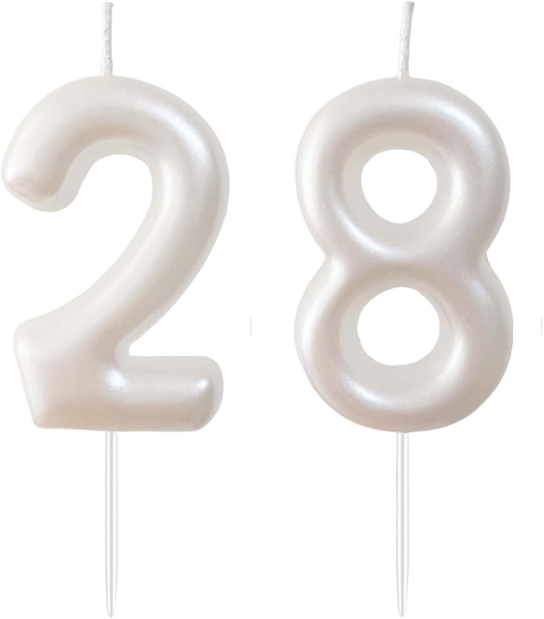 Amazon.com: 2.36" 28th 82nd Number Candles Birthday Gifts for Women Men ...