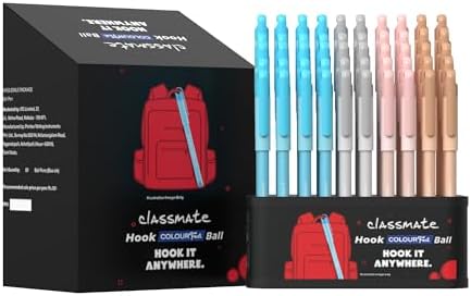 Classmate Hook- Blue & Black Ball Pens (Pack of 25) |Smooth & Fast Writing Ball Pens|Unique ...