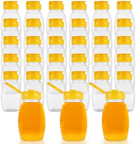 Amazon.com: Nosiny 72 Pack 8 oz 12 oz 18 oz Honey Bottles Clear Plastic ...