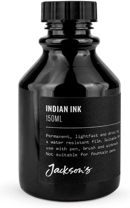 Scola 300ml Black Indian Drawing Ink Water Based Artist Pigment ...