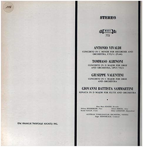 Amazon.com: Italian Baroque Wind Concerti - Antonio Vivaldi - Concerto ...