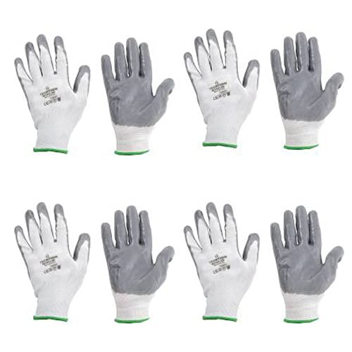 Techtion Nitrilon Multipro White-Grey Half-Dip Coating Safety Gloves ...