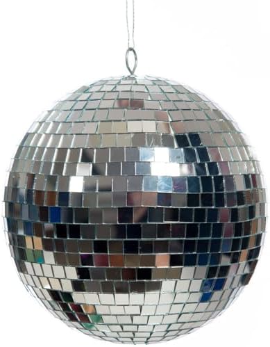 Amazon.com: WEIKA Mirror Disco Ball, 12 Inch Large Hanging Silver ...