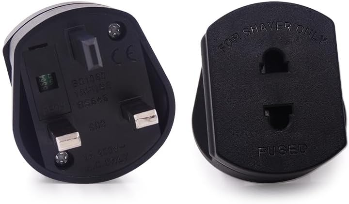 1 Pack Toothbrush/Shaver Plug Adaptor UK Charger, 2 Pin US/EU To 3 Pin ...