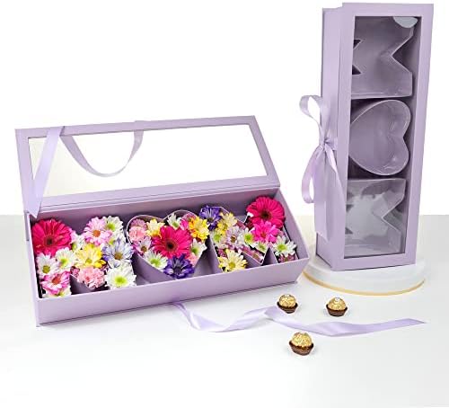 Amazon.com: UNIKPACKAGING “MOM” Flower Gift Letter Shaped Fillable Box, with Plastic Liner, Size ...