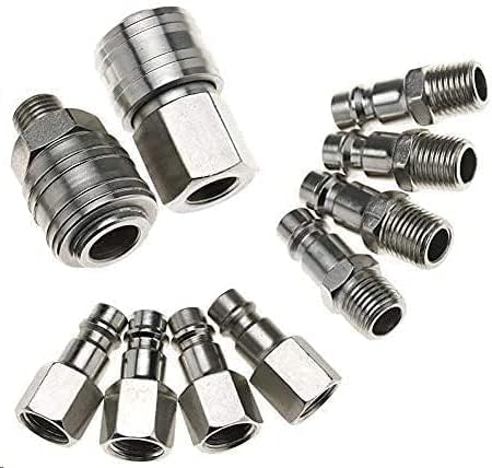 10 PCS Air Line Connectors,Euro Airline Hose Compressor Fittings,1/4 ...