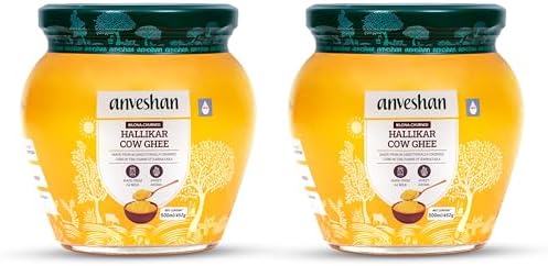 Amazon.com : Anveshan A2 Vedic Bilona Cow Ghee in Glass Jar, 1 Litre ...
