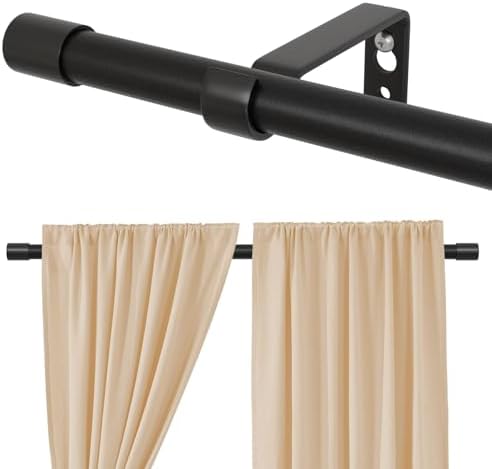 Amazon.com: Black Curtain Rods for Windows 32-90 inch, Splicing ...