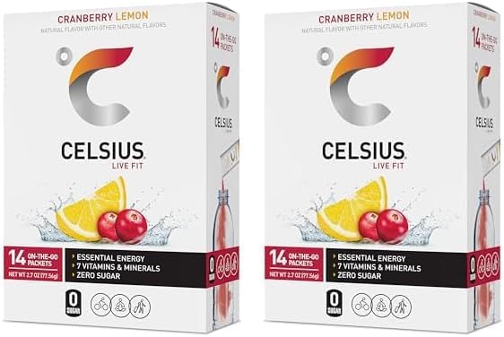 Amazon.com : CELSIUS On-the-Go Powder Stick Packs, Cranberry Lemon, 2.7 ...