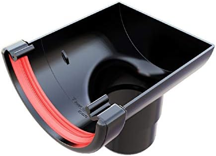 Black Round Gutter Union Joint 112mm Freeflow Rainwater System with ...