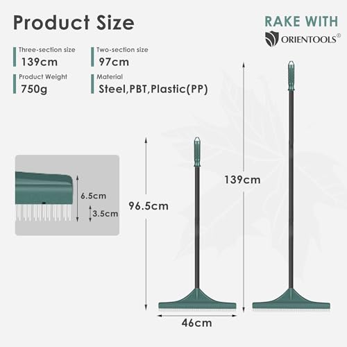 ORIENTOOLS Grass Rake for Artificial Grass, Turf Rake Artificial Lawn ...