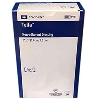 Amazon.com: Covidien 1961 Telfa Non-Adherent Pad, Sterile, 2" x 3" Size, Pack of 100 : Health ...