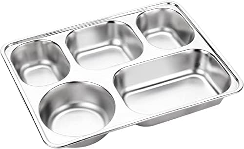 Amazon.com | Unbreakable Divided Portion Plates - Stainless Steel Lunch ...