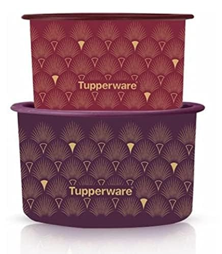 Tupperwareplastic One Touch Topper container 1.4 L and 2 L set of 2 pc ...