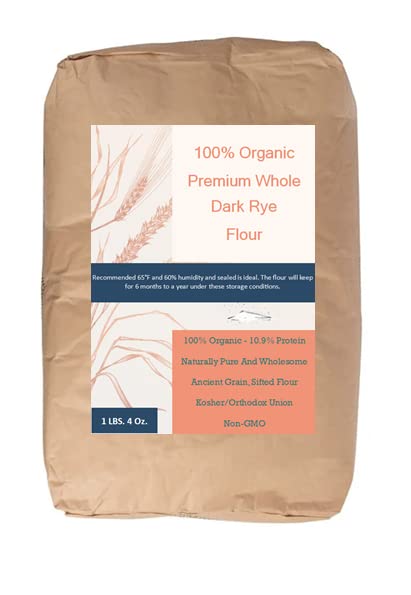 Amazon.com : 100% Organic Whole Dark Rye Flour (1 lbs. 4 Oz.) 20 Oz ...