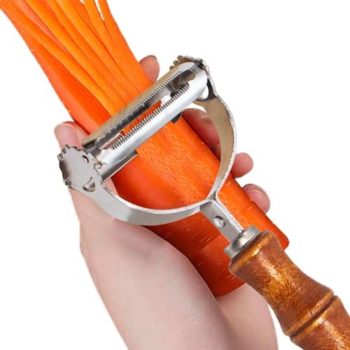 Amazon.com: Multifunction Julienne Peeler Vegetable Peeler with Wooden ...