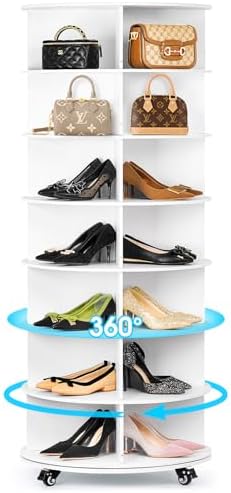 Amazon.com: ABTOR 7 Tier 360° Rotating Shoe Rack Tower, Spinning Shoe ...