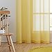 Amazon.com: July Joy Yellow Semi Linen Look Sheer Curtains for Bedroom ...