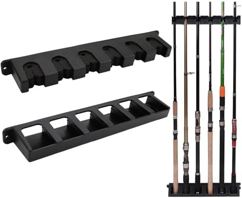 PLUSINNO Vertical Fishing Rod Holder, Wall Mounted Fishing Rod Rack ...