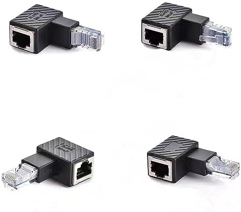 Amazon.com: 4 Pieces90 Degree RJ45 Connector, RJ45 Male to Female ...