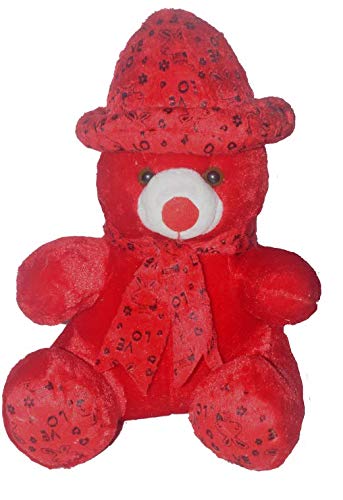 Buy Smayira Red Colour Teddy with Cap (L: 13 Inch ,B:7 Inch ,H:13 Inch ...
