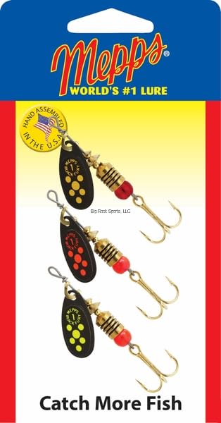 Amazon.com : Mepps ST1-F Spinner 3 Pack Black Fury Series #1 Plain ...