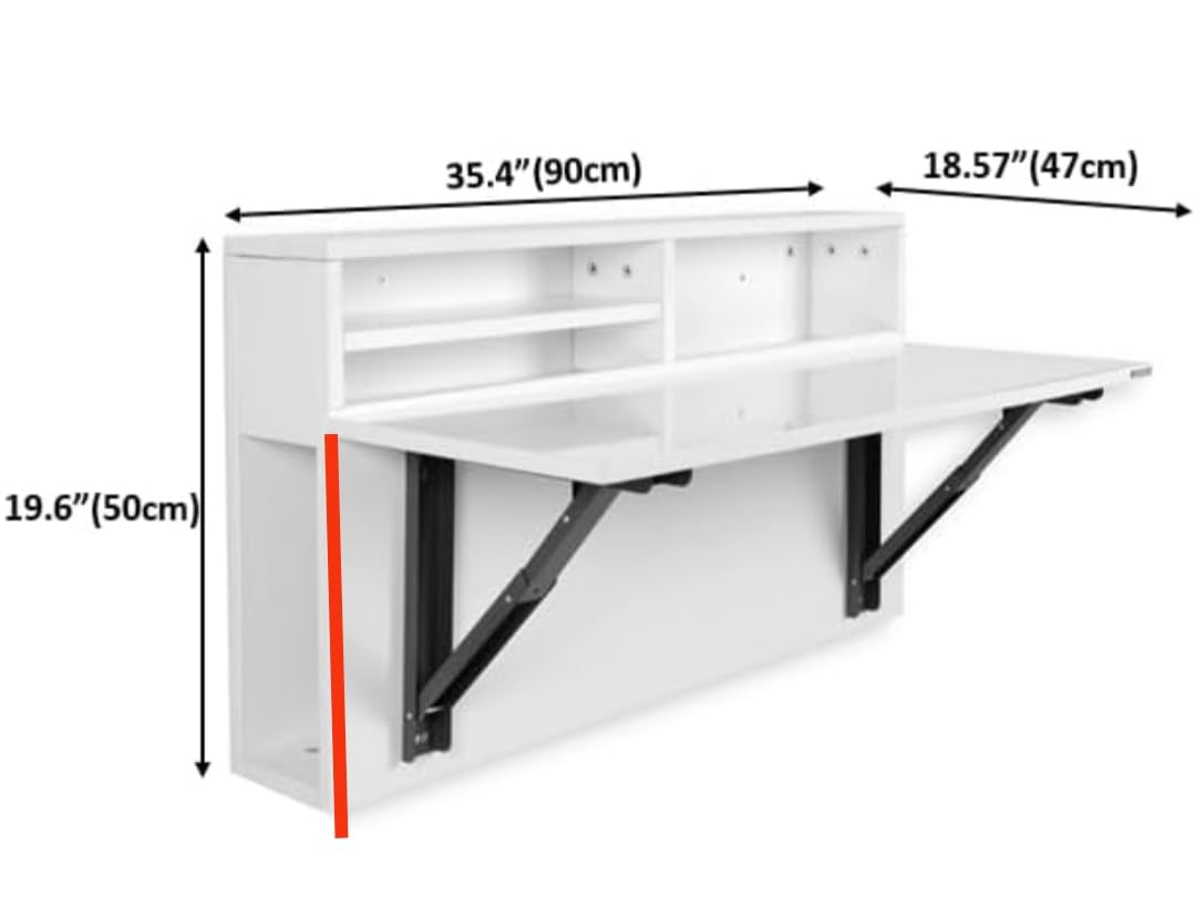 INVISIBLE BED Wall Mounted Folding Table with Shelf and Storage Study ...