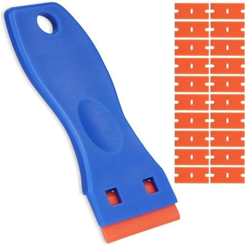 FUZVOL Plastic Scraper Non Scratch Razor Scraper Tool with 20 Plastic ...