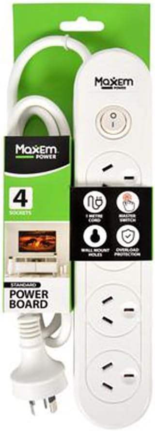 MaxEm Power 4 Way Powerboard with 1 Switch : Amazon.com.au: Electronics