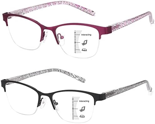 Amazon.com: Missfive 2 Pack Women Progressive Multifocus Reading ...