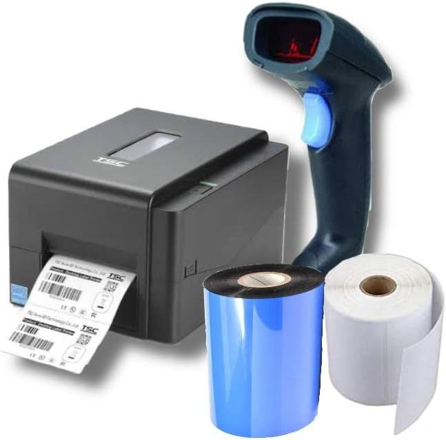 TSC TE244 Barcode Printer with One Label Roll and Ribbon Free : Amazon ...