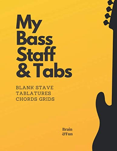 Amazon.com: My Bass Staff & Tabs. Blank Stave, Tablatures and Chords ...