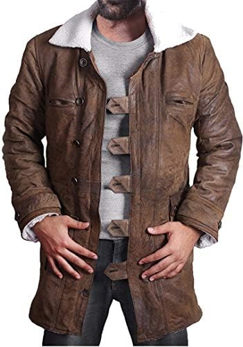 Amazon.com: Mens Cosplay Hero Star Costume Real Leather Trench Coat ...